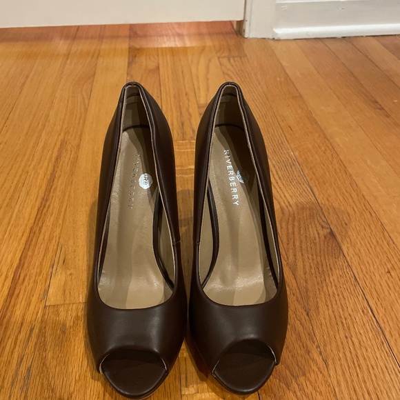 Riverberry | Shoes | Chocolate Brown Peep Toe Spiked Heel Pumps | Poshmark